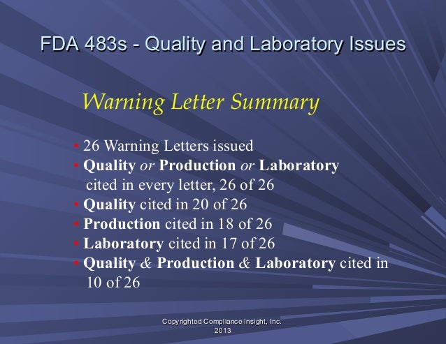 Fda 483 Observations In The Lab 