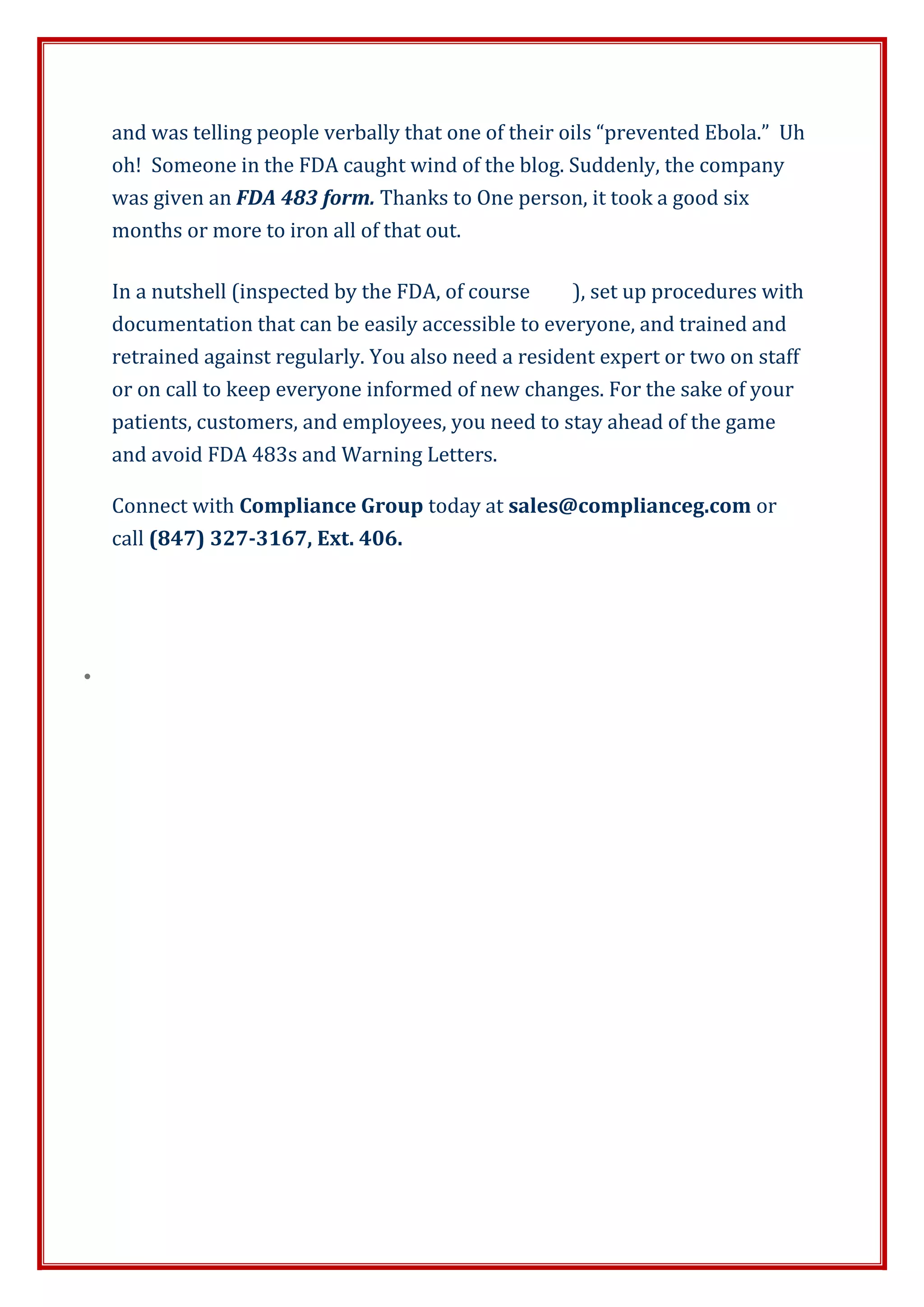 FDA 483 Observations vs. Warning Letter | FDA Warning Letters 2021 | PDF