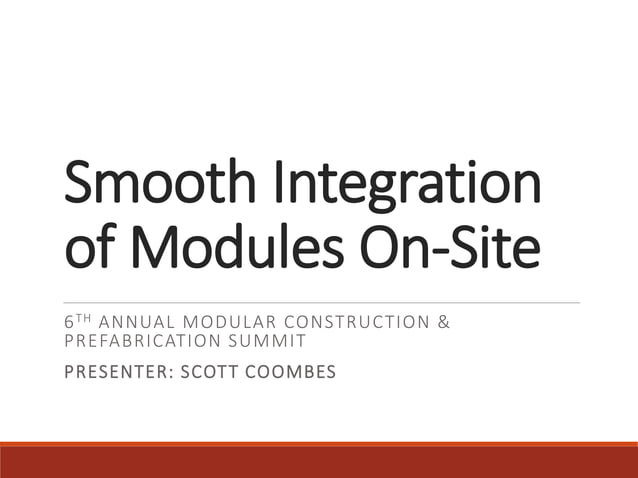 Integration of modules on site _ final | PPT