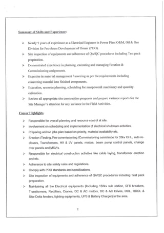 PDO APPROVED CV OF PARTHASARATHY QCI- ELECTRICAL | PDF