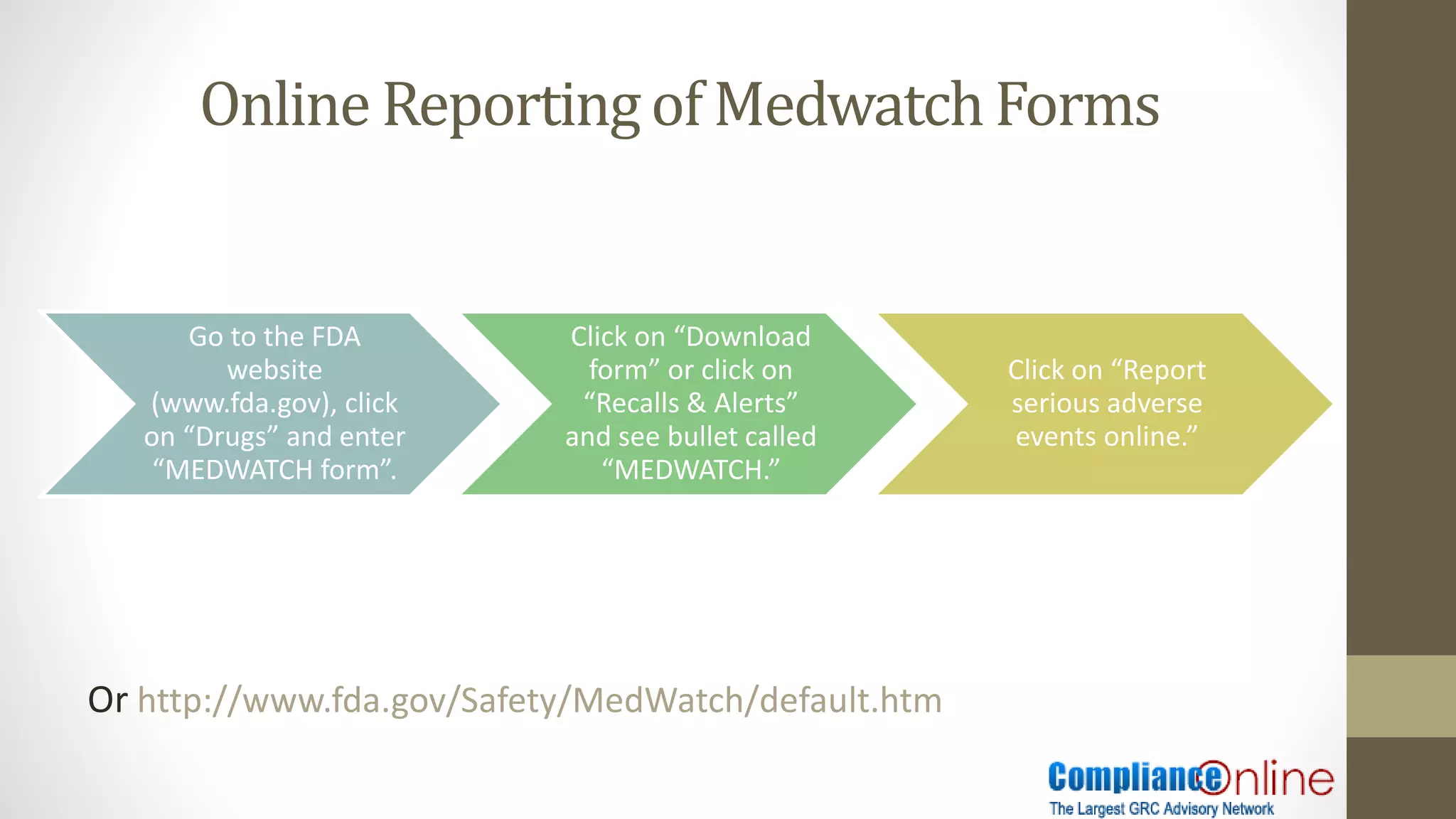 Fda adverse event reporting requirements for otc drugs | PPTX