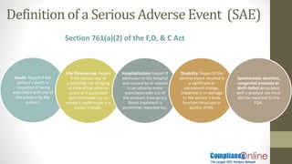 Fda adverse event reporting requirements for otc drugs | PPTX