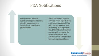 Fda adverse event reporting requirements for otc drugs | PPTX