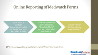 Fda adverse event reporting requirements for otc drugs | PPT