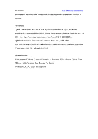Fda approval of zynlonta(loncastuximab tesirine lpyl) - first cd19 ...