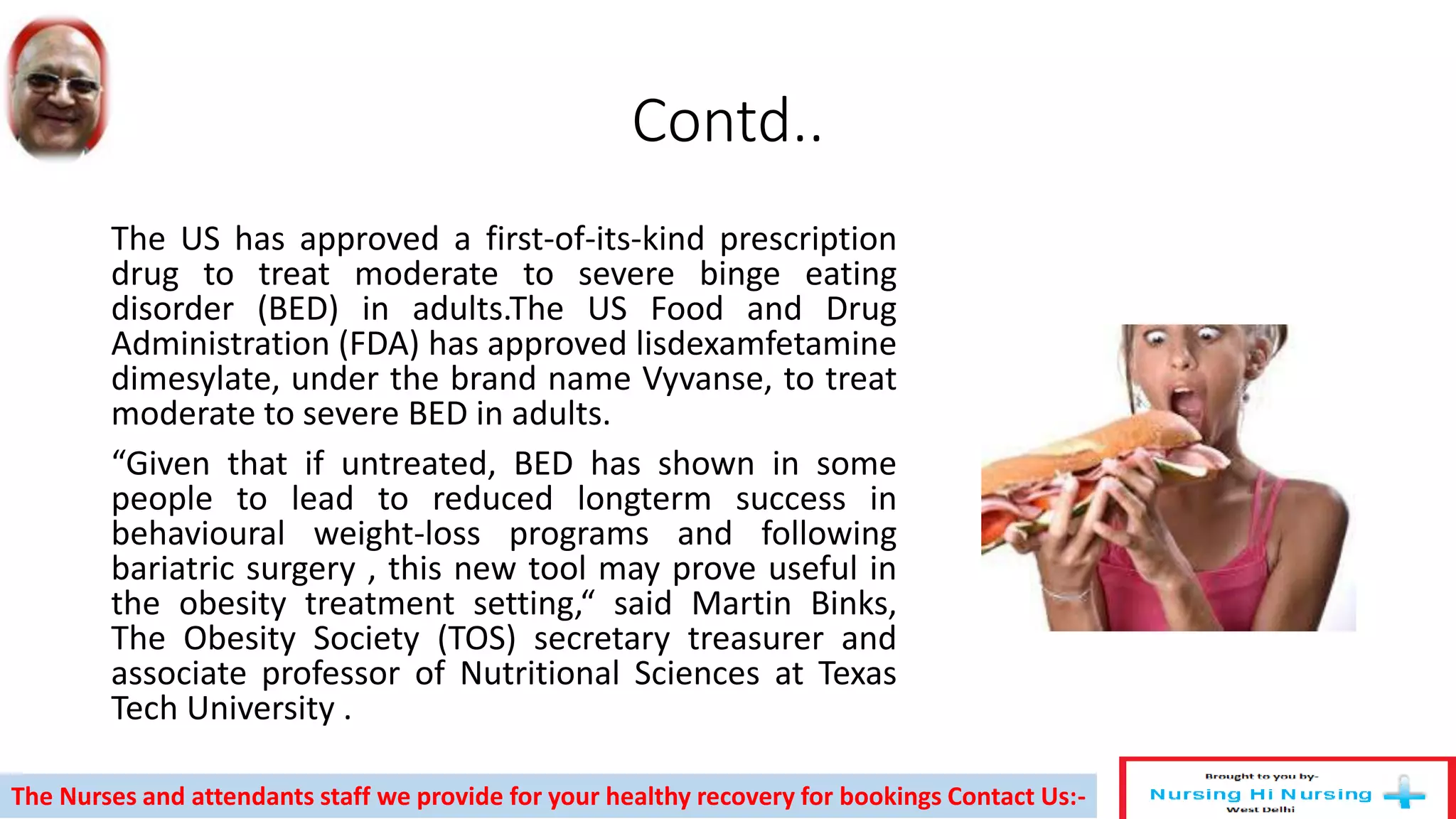Fda approves drug for binge eating disorder | PPTX