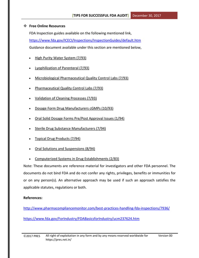 FDA audit readiness | PDF