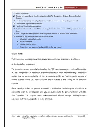 FDA audit readiness | PDF