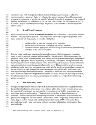 FDA Best Practices Proprietary Naming, May, 2014 | PDF