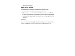 Navigating the FDA Certification Process: Ensuring Product Safety and ...