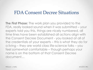 FDA Consent Decree Situations | PPTX
