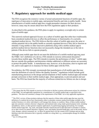 FDA Draft Guidance for Industry and Food and Drug Administration Staff ...