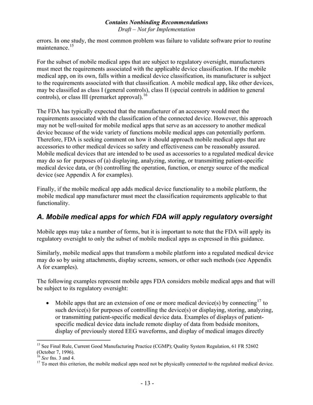 FDA Draft Guidance for Industry and Food and Drug Administration Staff ...