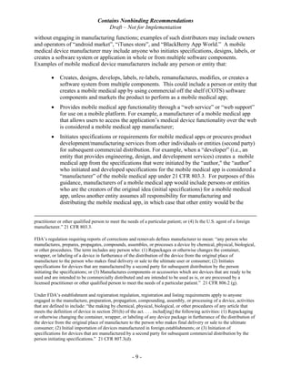FDA Draft Guidance for Industry and Food and Drug Administration Staff ...