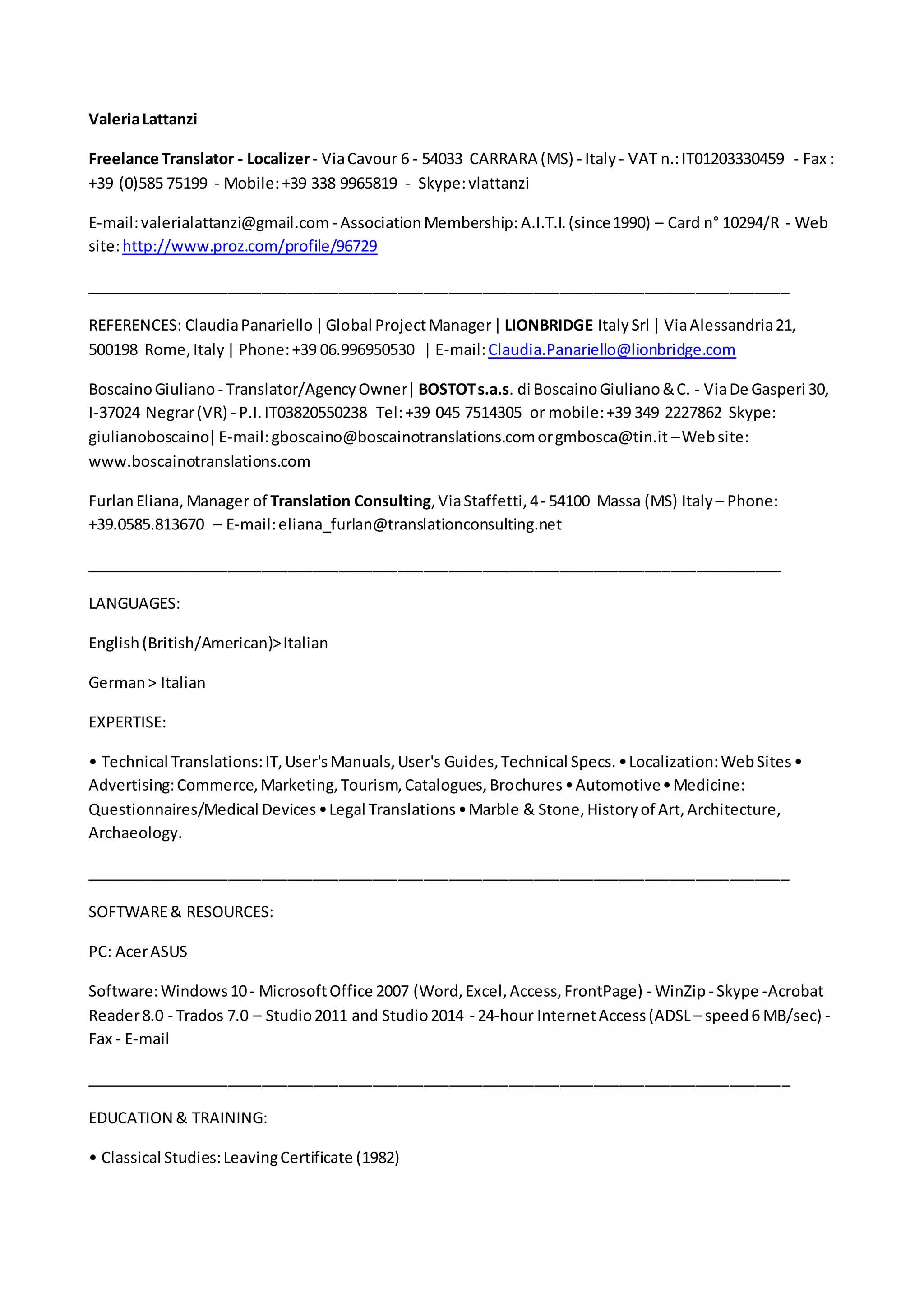 CV_Valeria Lattanzi_2016 | DOCX