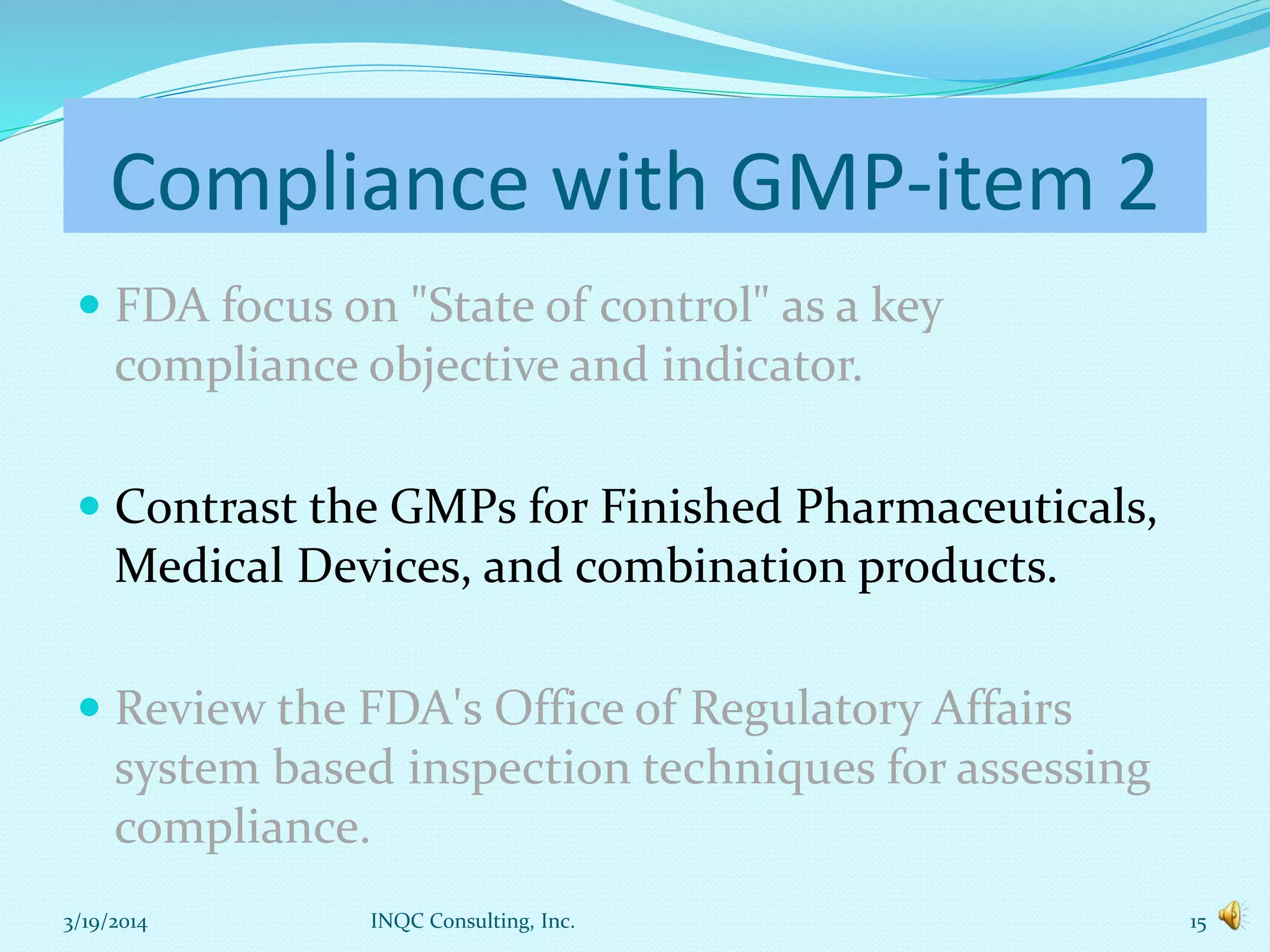 Fda gmp compliance for the Life Science Industry | PPTX
