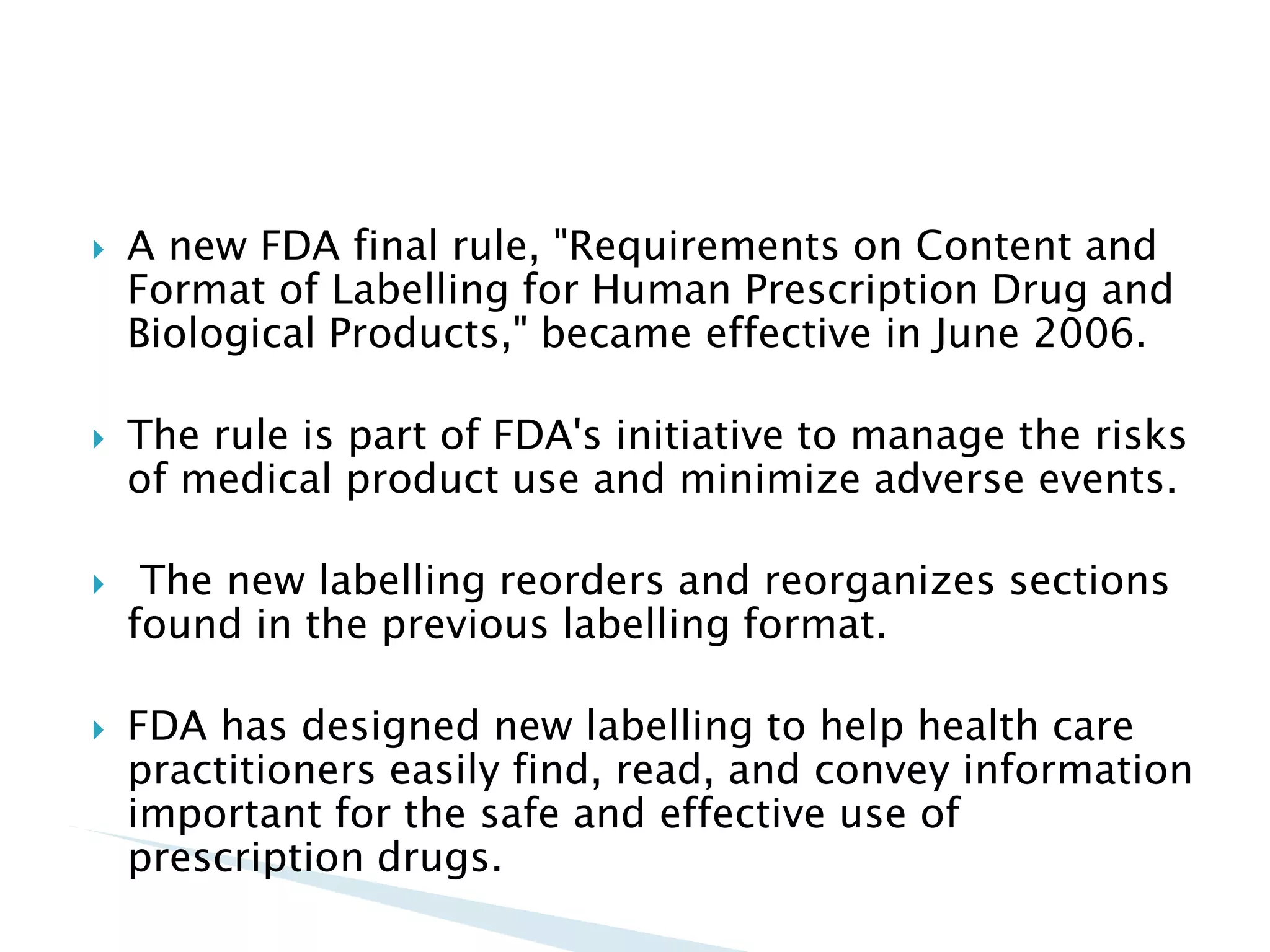 Fda guidance for food and drug labelling professor pirouzi | PDF