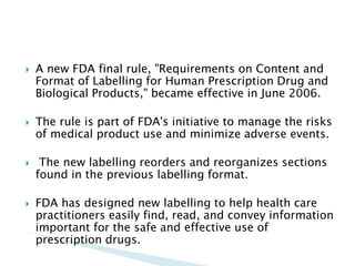 Fda Drug Labeling Requirements