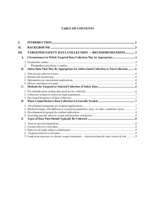 FDA GUIDANCE: Safety Data Collection For Late Stage Premarket And ...