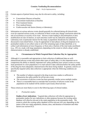 FDA GUIDANCE: Safety Data Collection For Late Stage Premarket And ...