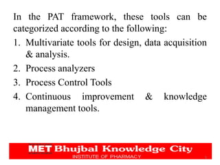 Fda initiative on process analytical technology | PPTX