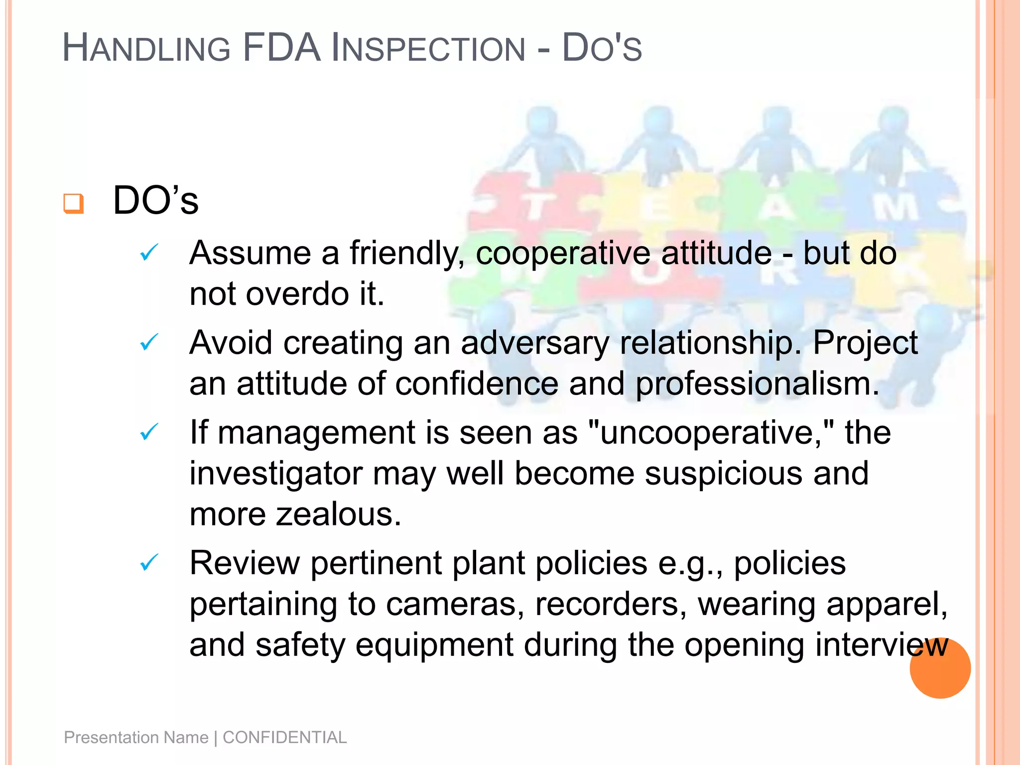 FDA Inspection Readiness.pptx | Recalls | Consumer Issues