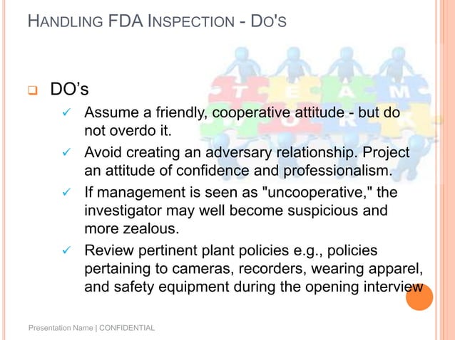 FDA Inspection Readiness.pptx | Recalls | Consumer Issues