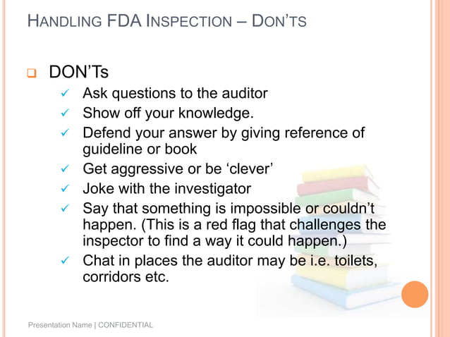 FDA Inspection Readiness.pptx | Recalls | Consumer Issues
