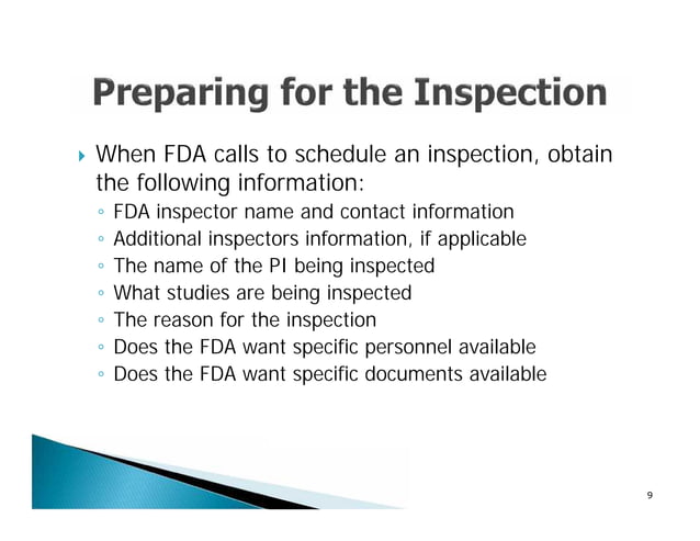 FDA Inspections ( How to Survive an FDA Inspection) | PDF