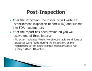 FDA inspections ( how to survive an FDA inspection) | PDF