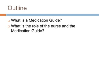 Fda medication guidev2 | PPTX