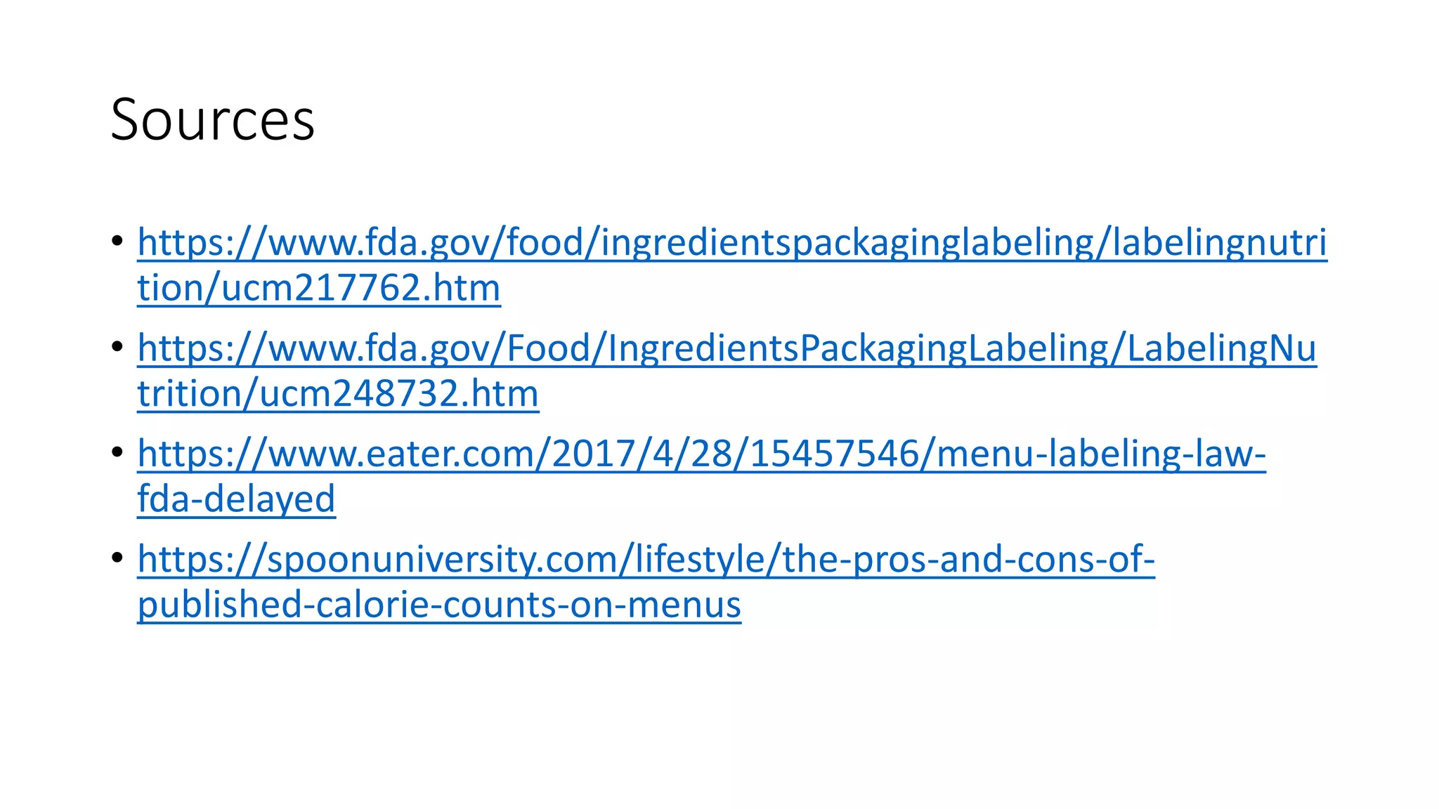 FDA Menu Labeling Ethics | PPT