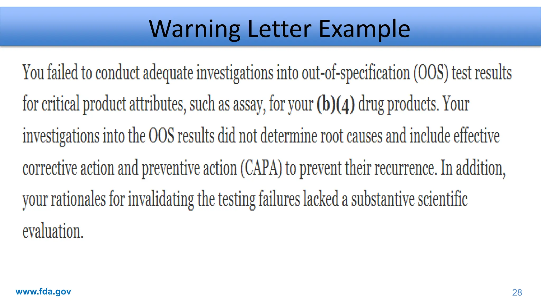 FDA OOS investigation India (Out of Specifications).pdf