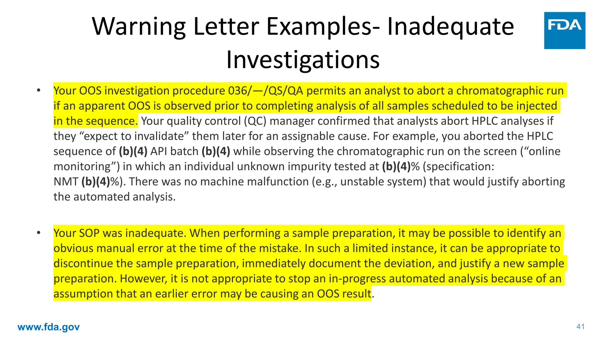 FDA OOS investigation India (Out of Specifications).pdf