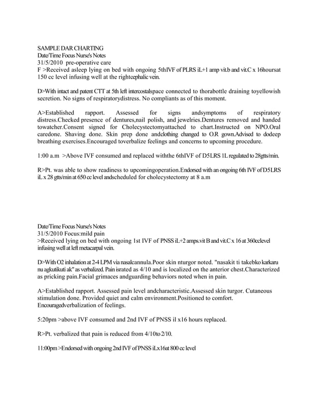 Fdar charting | DOCX | Lung and Respiratory Health | Diseases and ...