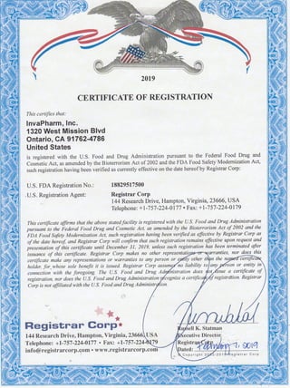 FDA registration 2019 | PDF