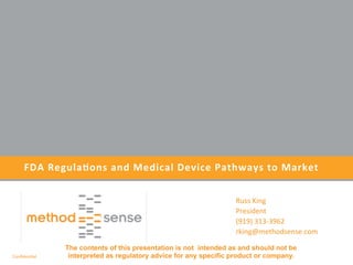 FDA Regulations and Medical Device Pathways to Market | PDF