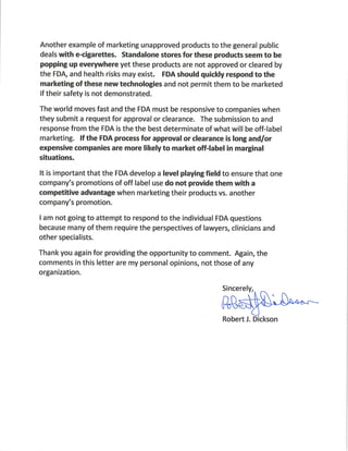 Response to FDA on Off-Label Use | PDF