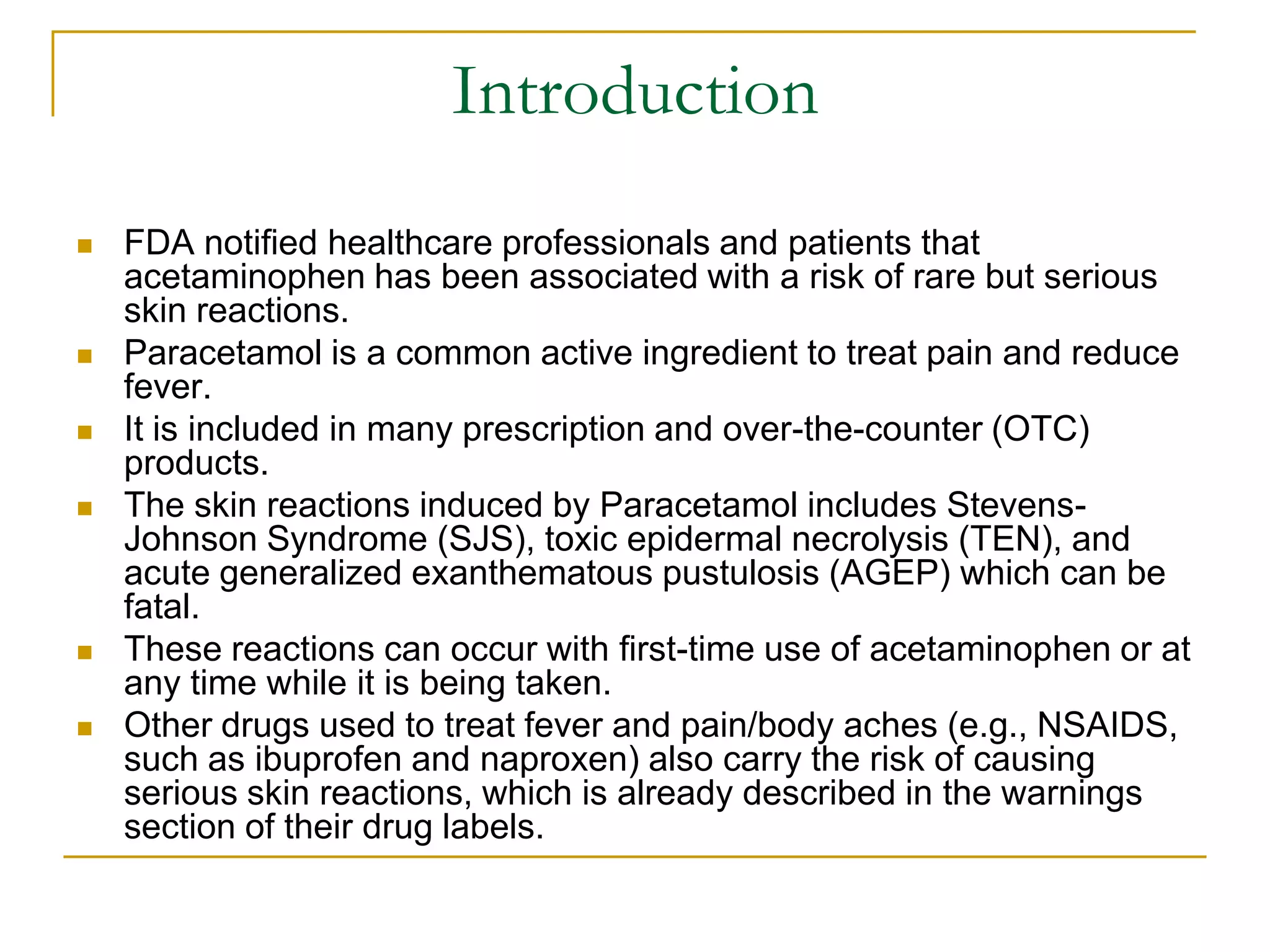 FDA's advice on_acetaminophen_(paracetamol)_associated serious skin ...