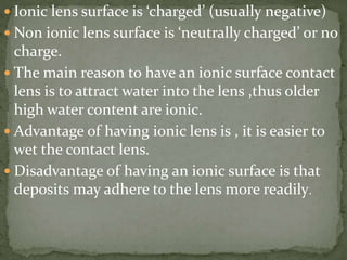 FDA classification of soft contact lens | PPTX