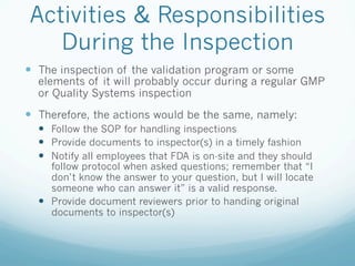 Fda validation inspections | PDF