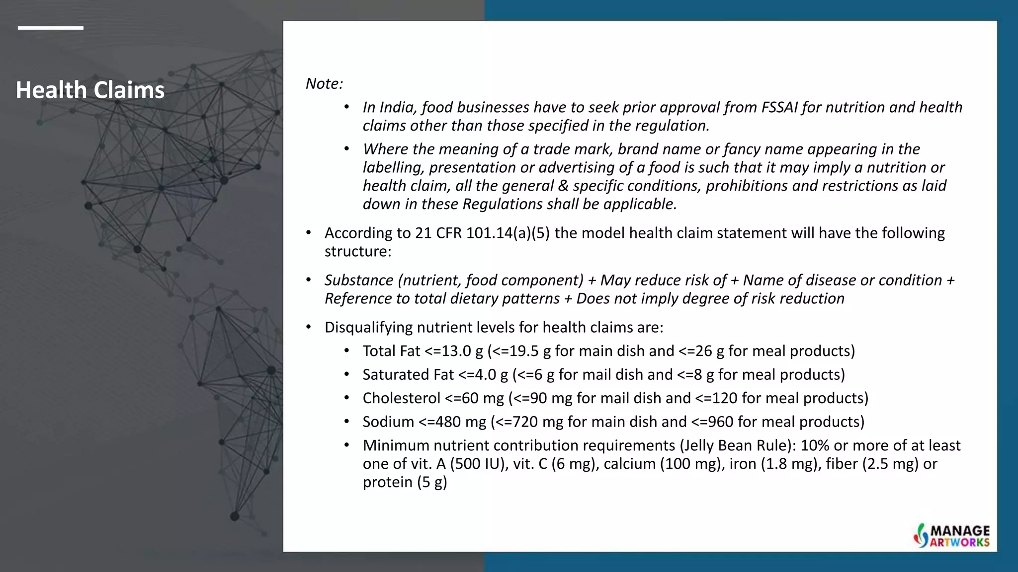 Fda vs fssai Health Claim - part1 | PPTX