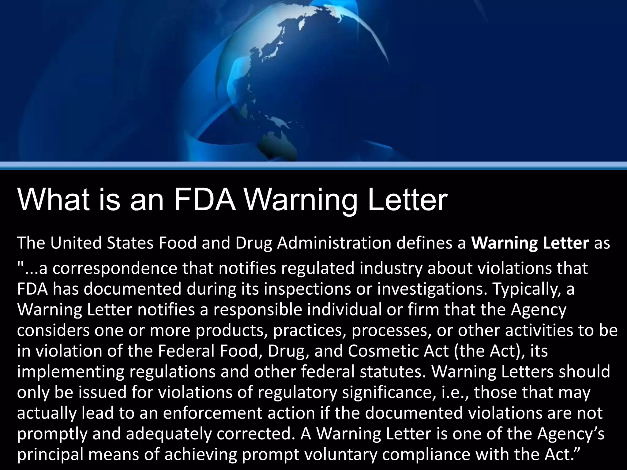 FDA Warning Letter | PPTX