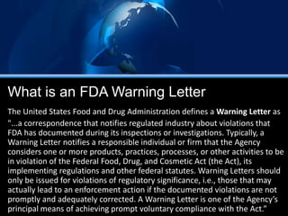 FDA Warning Letter | PPTX
