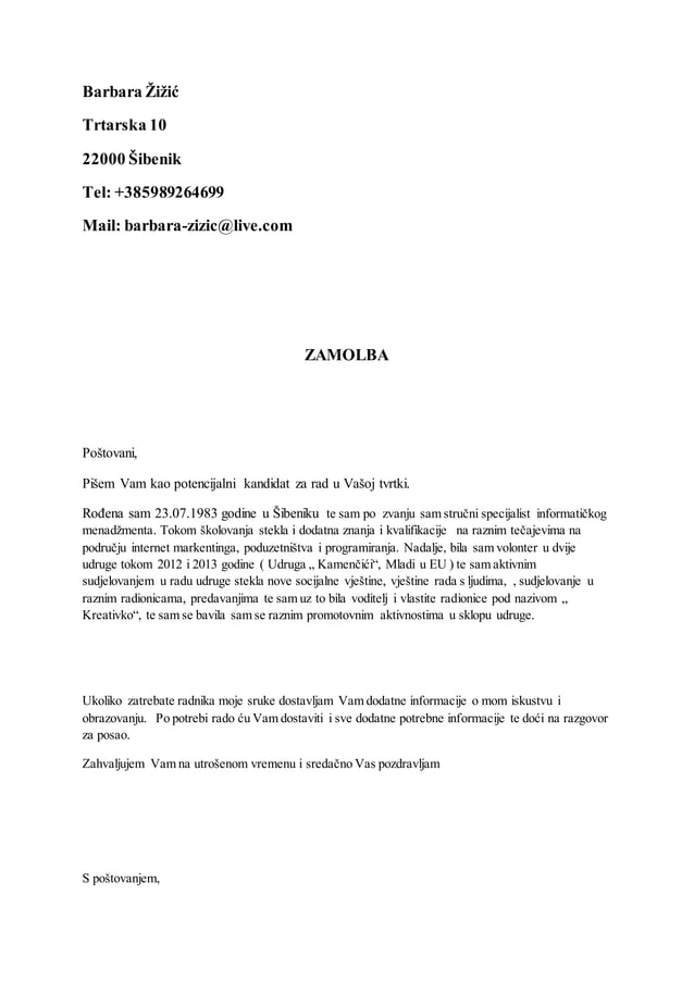 otvorena molba | PDF