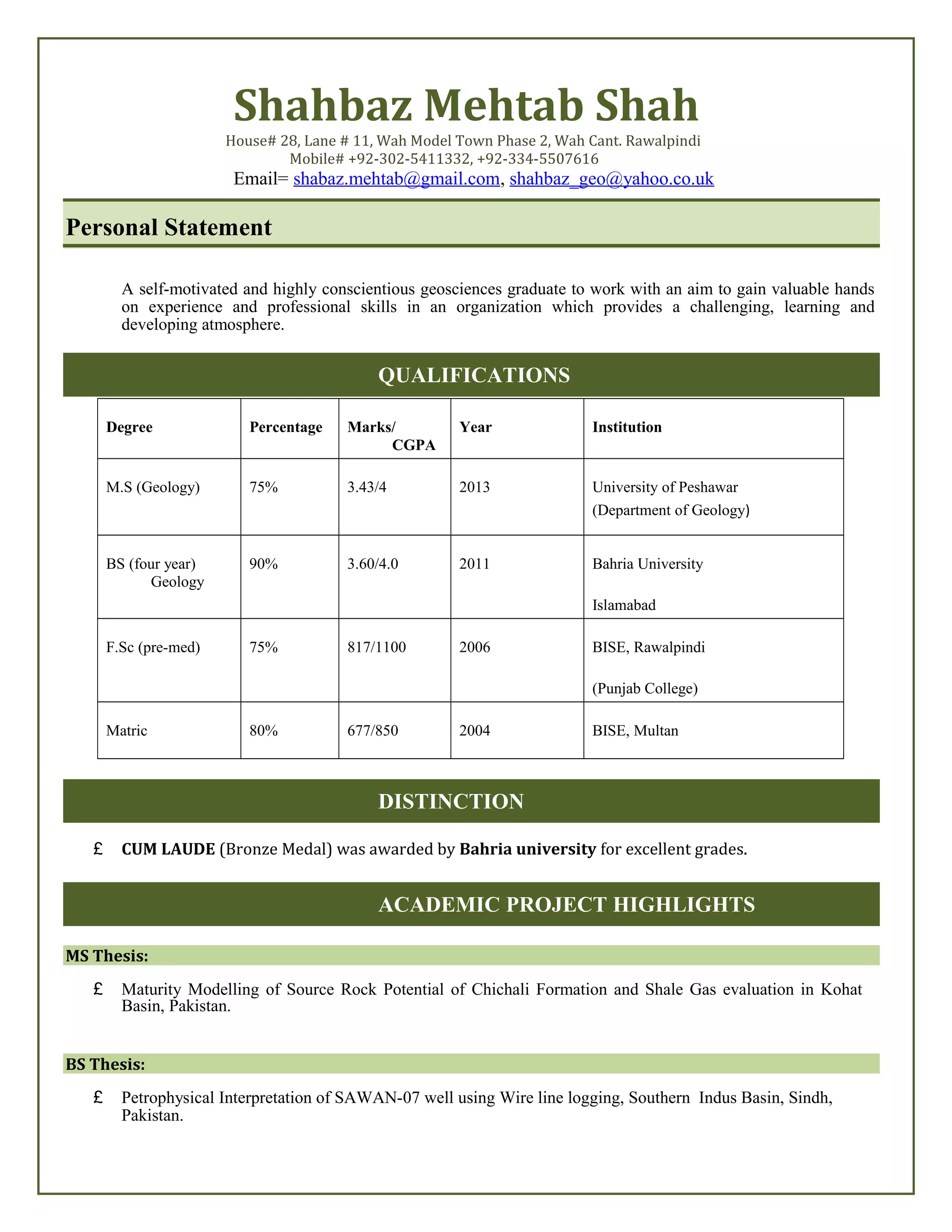 shahbaz shah cv | PDF