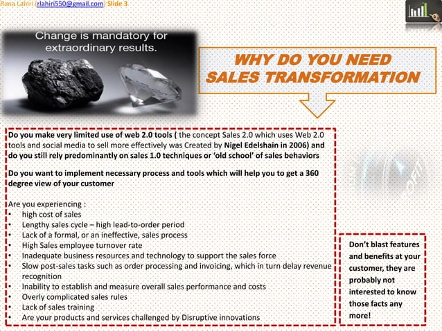 Presentation on a deep shift called Sales Transformation by Rana Lahiri ...