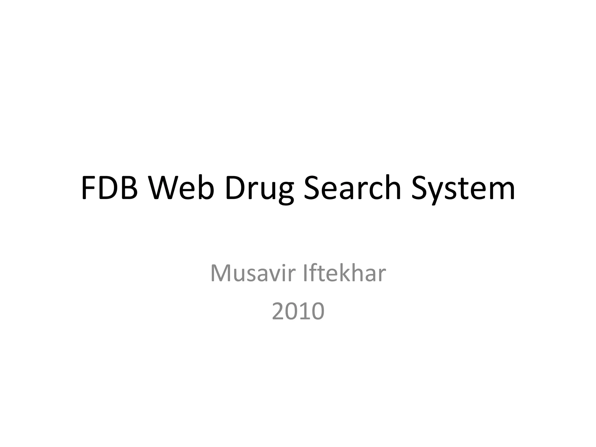 Fdb web based search system | PPTX