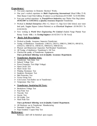 Haider_Ali._C.V_(Electrical_Engineer) | DOCX