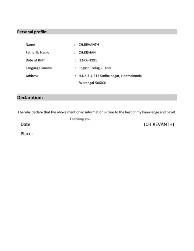 Revanth CV.doc exp. | PDF